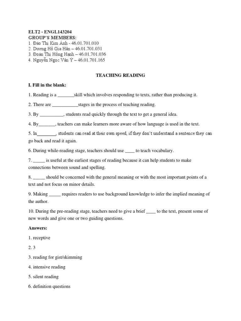 Teaching Reading | PDF | Reading Comprehension | Pedagogy