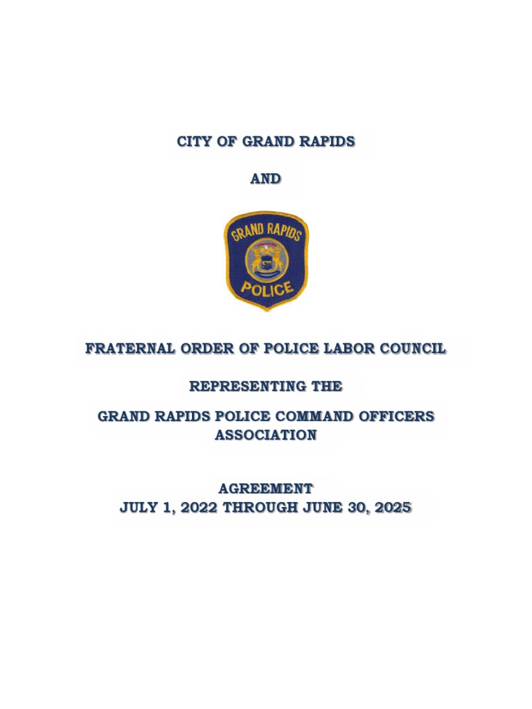 Grand Rapids Police Officers Union Contract | PDF
