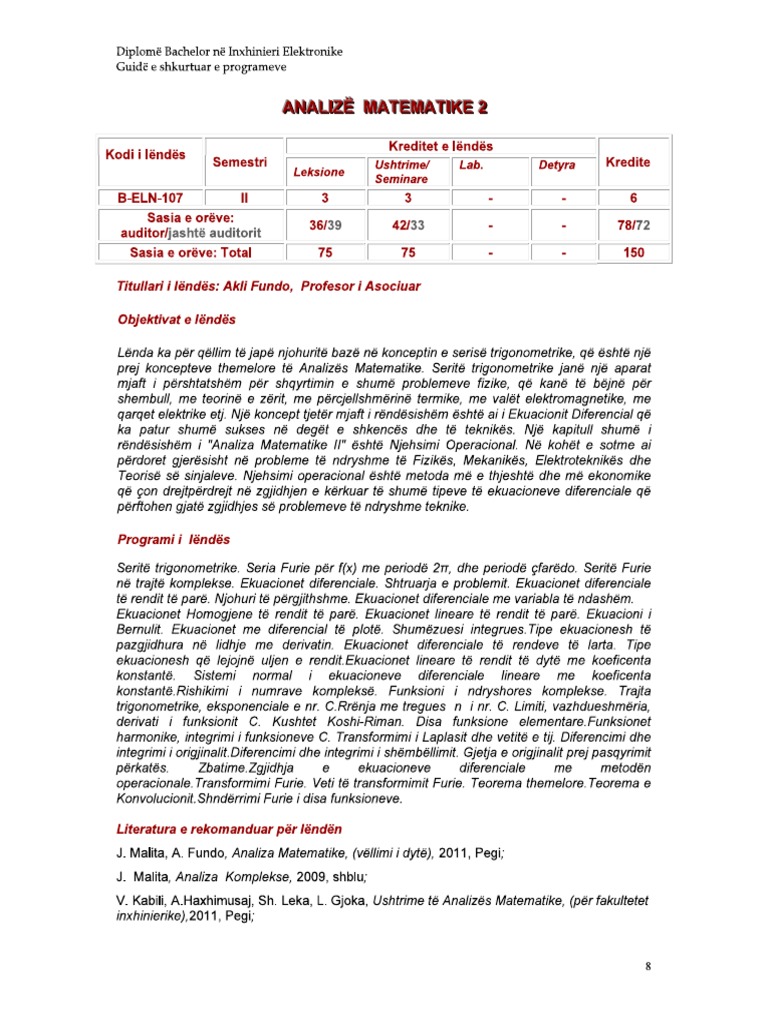 Analize Matematike 2 | PDF
