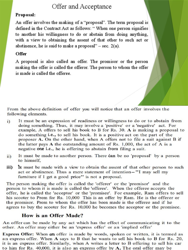 Offer and Acceptance | PDF
