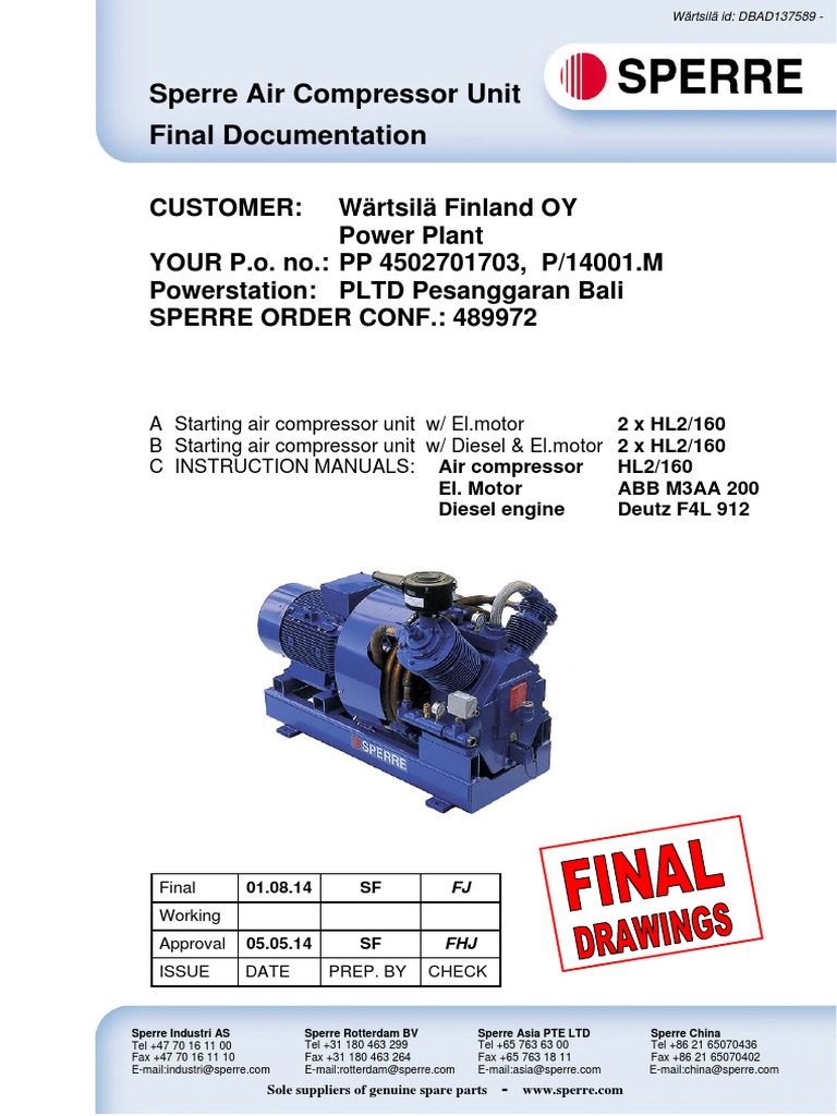 Sperre Air Compressor Unit Final Documentation | PDF