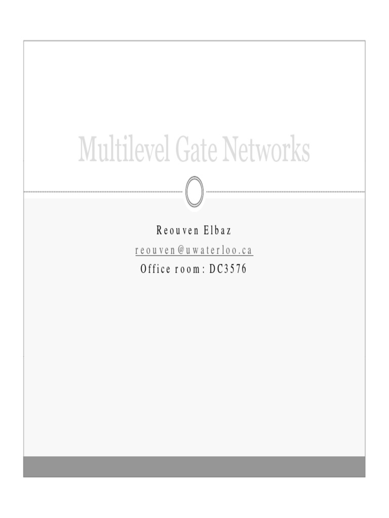 ECE223-Multilevel Gate Networks | PDF