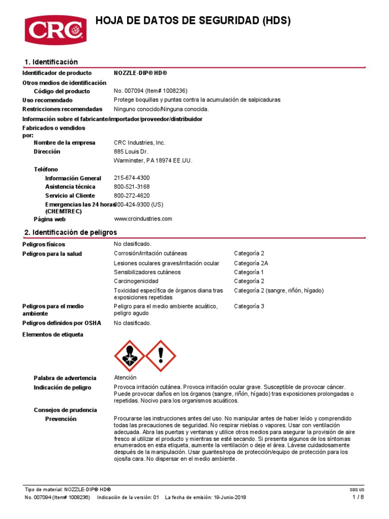 Nozzle Dip | PDF | Toxicología | Agua