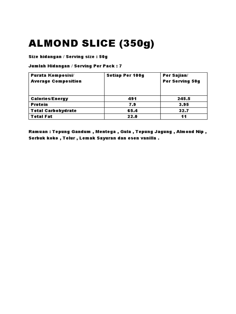 Almond Slice | PDF