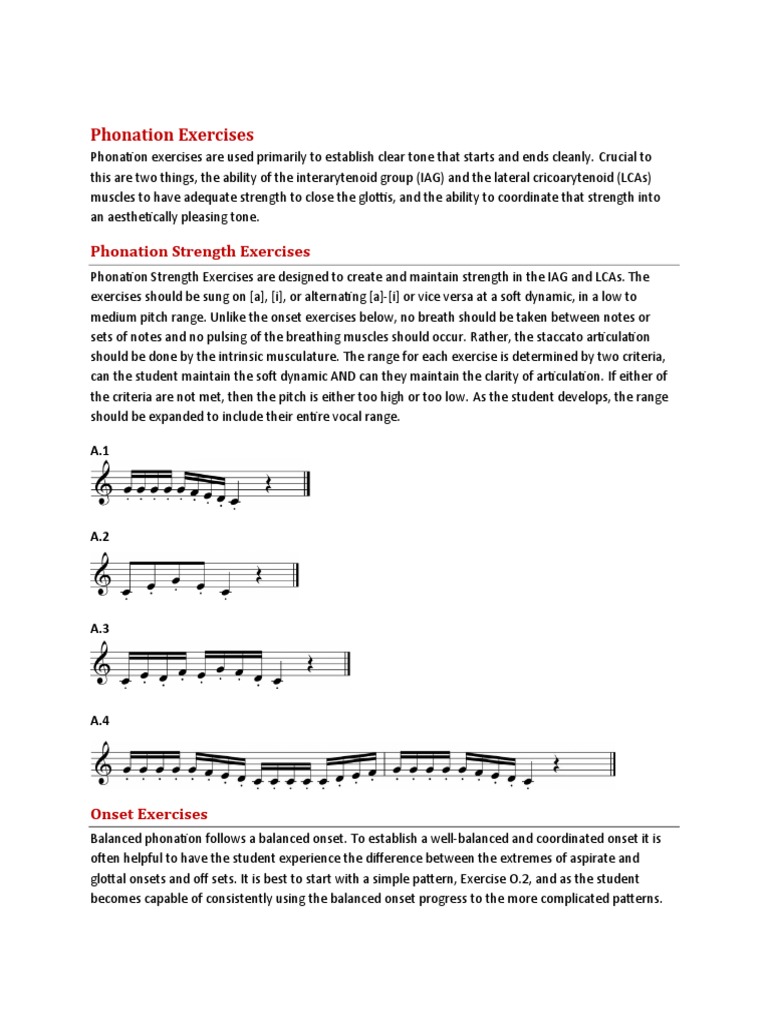 Phonation Exercises | PDF | Syllable | Tone (Linguistics)