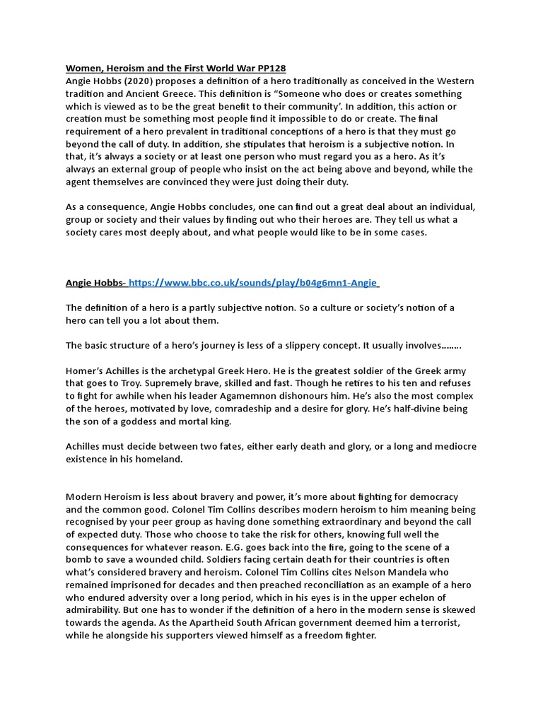 Heroism Notes | PDF | Iliad | Trojan War