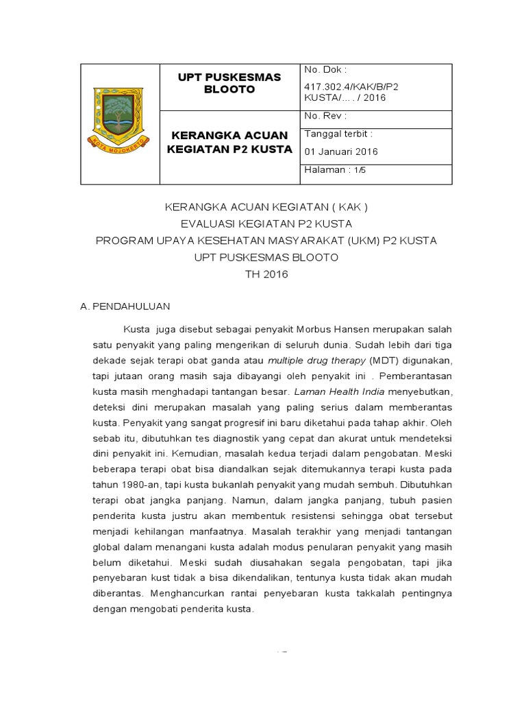 Kak Keg Evaluasi p2 Kusta A | PDF