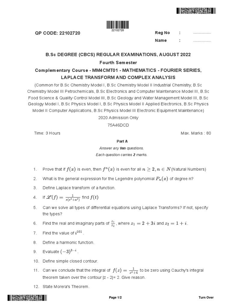 Final | PDF | Laplace Transform | Integral