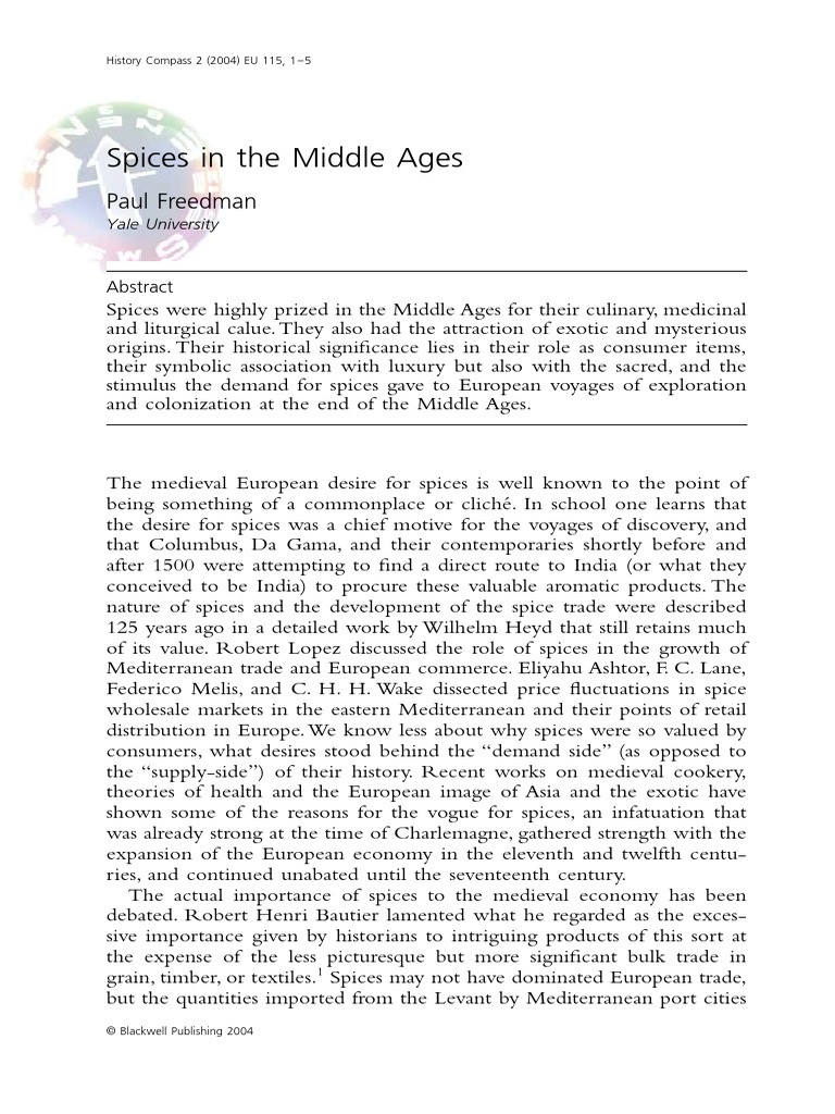 Medieval Spice Trade Insights | PDF | Spice | Garden Of Eden