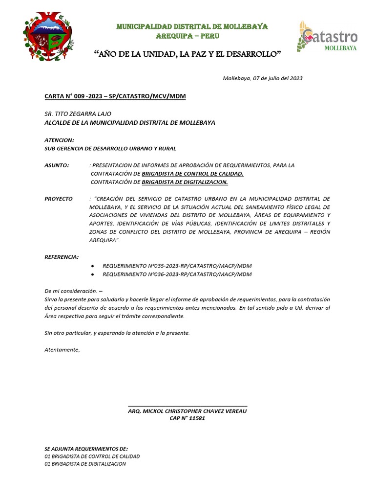 Carta Nro 009 - Merged | PDF