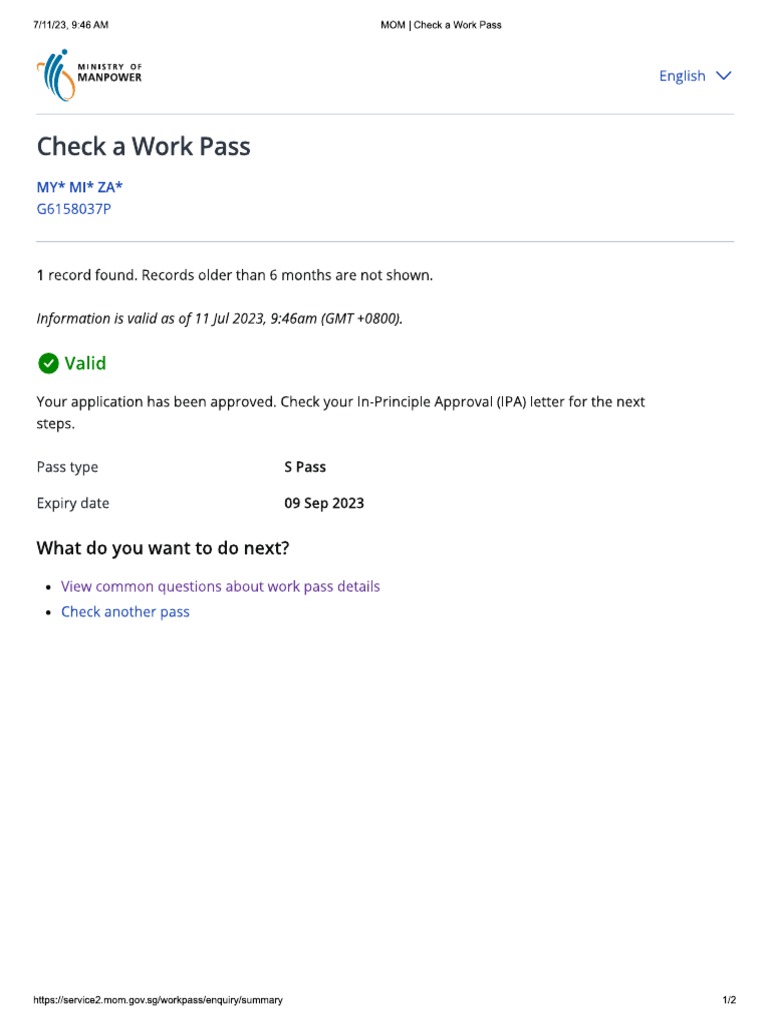 S Pass Approved | PDF