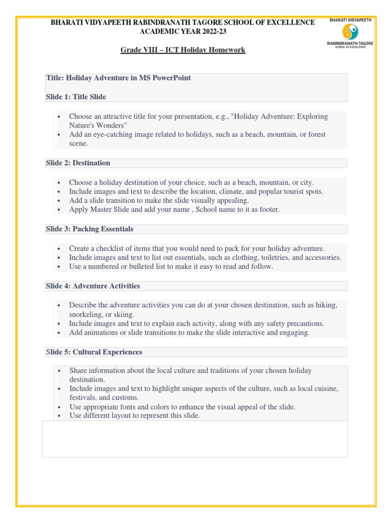 Grade 8 Ict Holiday Homework | PDF | Computing | Software