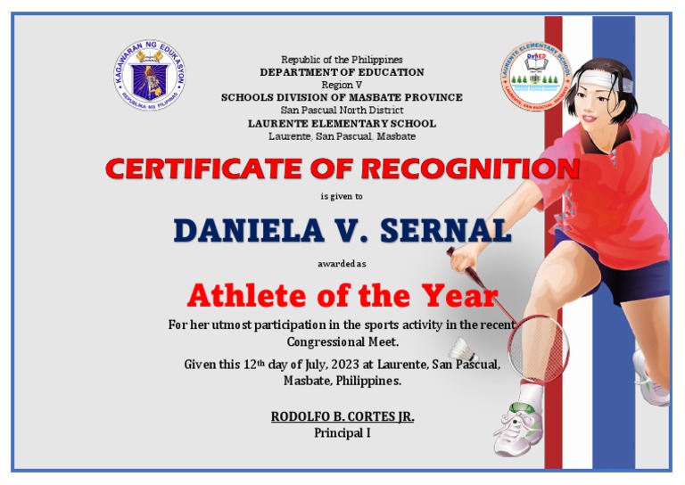 Certificate of Recognition Sports | PDF