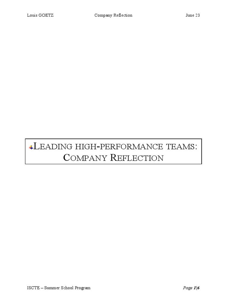 Company Reflection | PDF | Business | Finance & Money Management