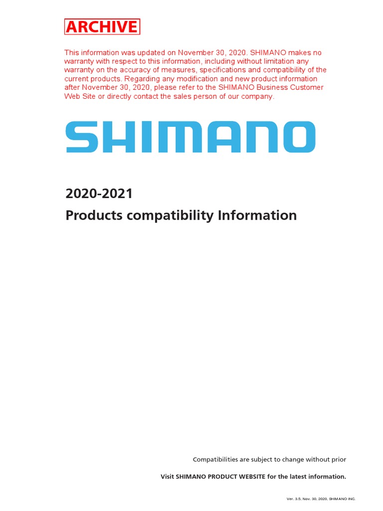 Shimano 2020-2021 Product Compatibility Guide | PDF | Private Transport ...