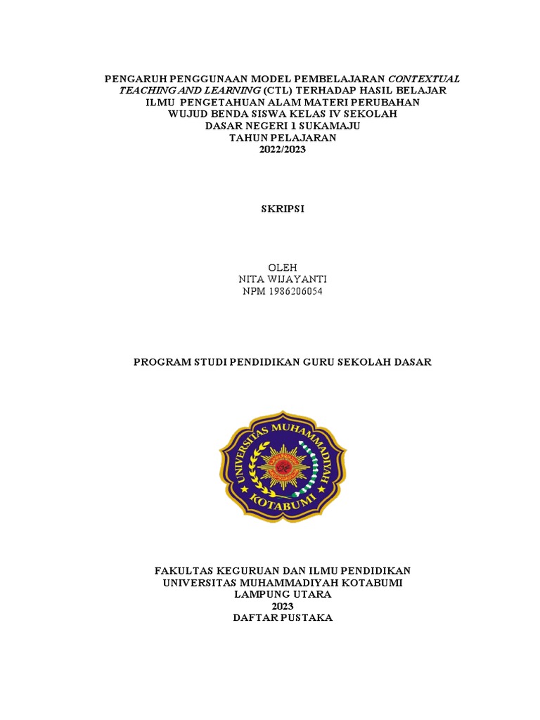 CTL dan Hasil Belajar IPA Siswa SD | PDF