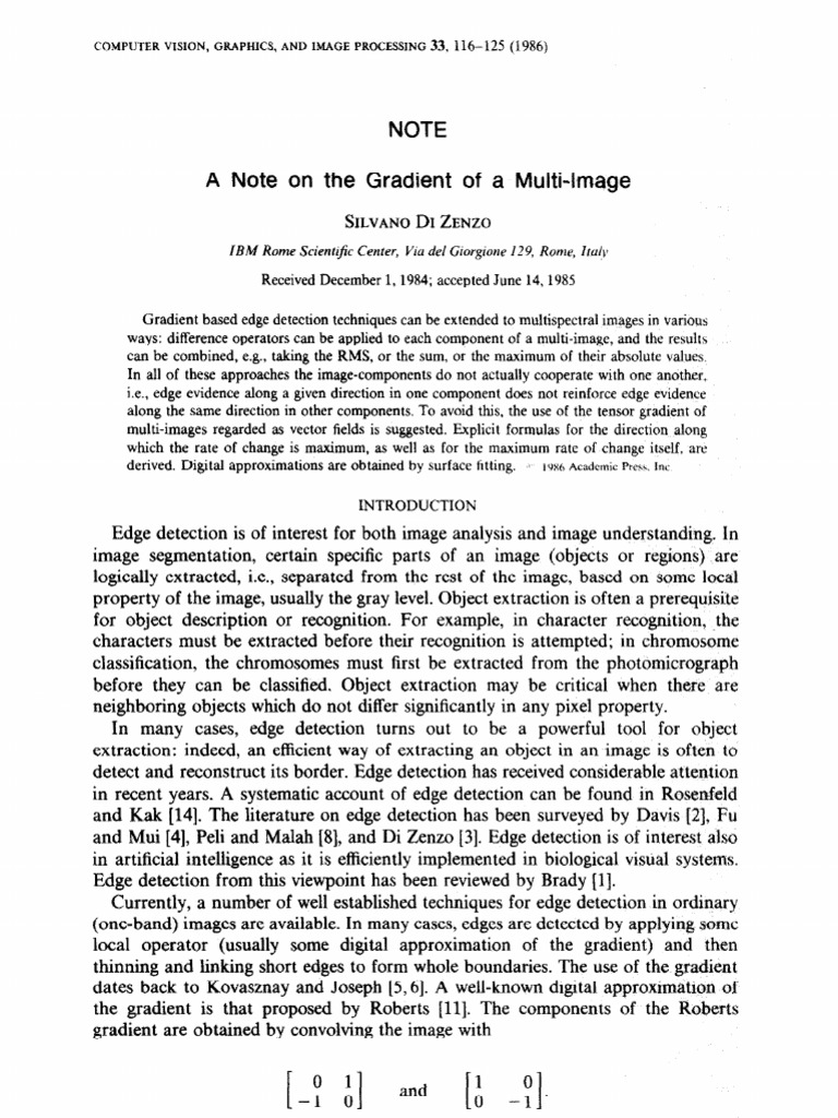 DiZenzo-A Note On The Gradient of A Multi-Image | PDF | Gradient | Derivative