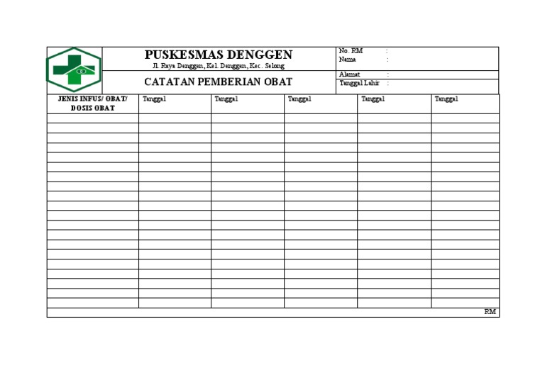 Catatan Pemberian Obat | PDF