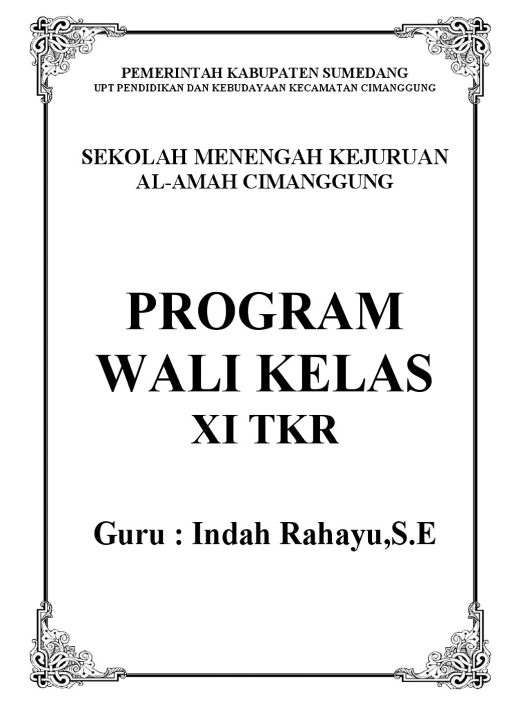 Cover Program Wali Kelas | PDF