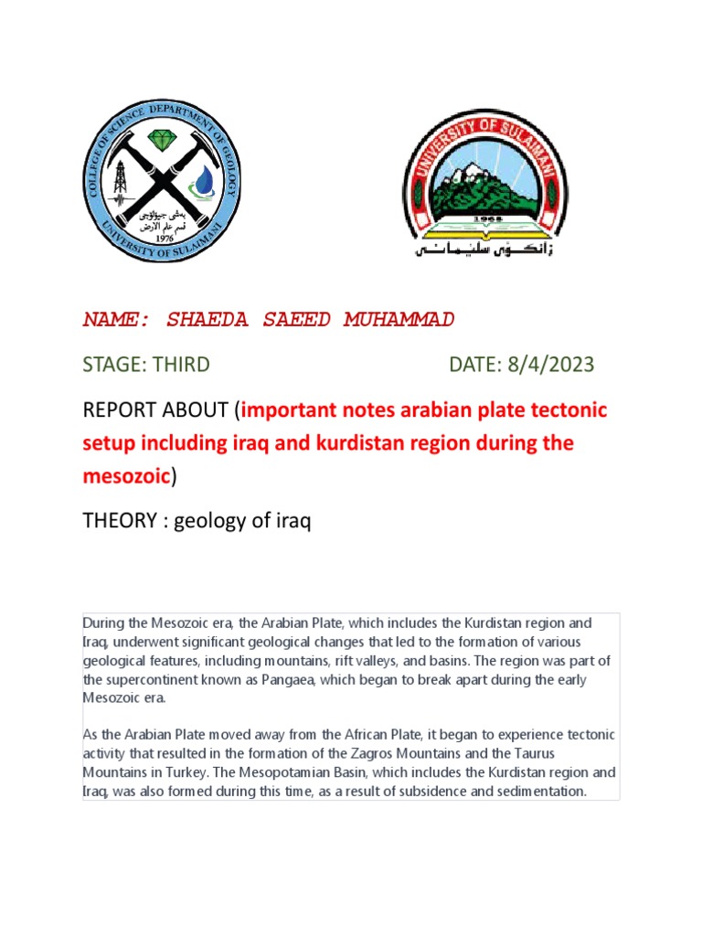 Geoiraq arabian plate report | PDF