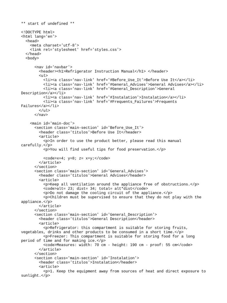 Build A Technical Documentation Page | PDF | Refrigerator | Equipment Build A Technical Documentation Page | PDF | Refrigerator | Equipment