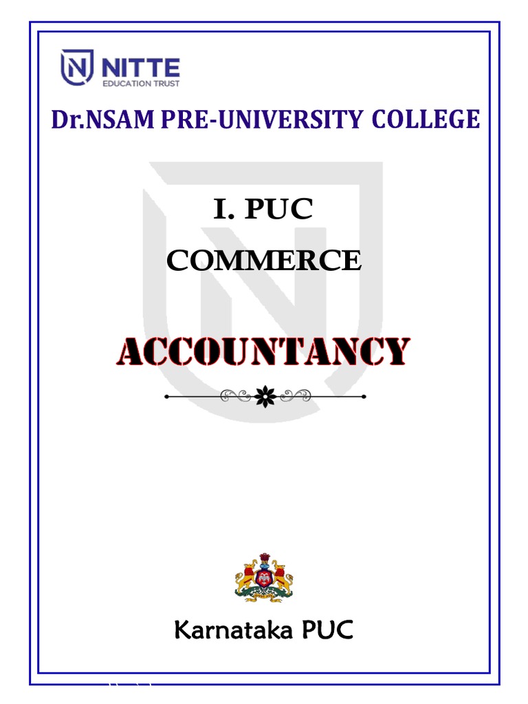 1st PUC Accountancy Notes 2023-24 | PDF