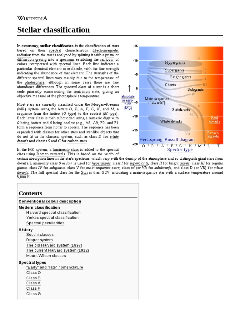 Stellar Classification | PDF