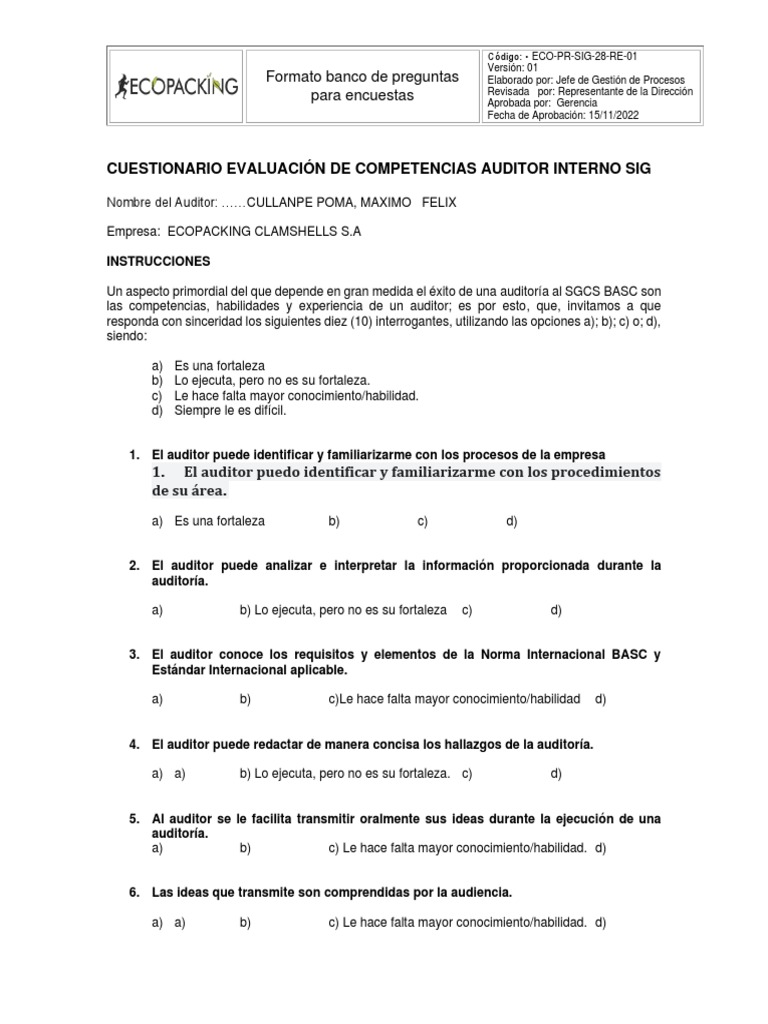 ECO-PR 1 Nuevo | PDF | Auditoría | Contralor