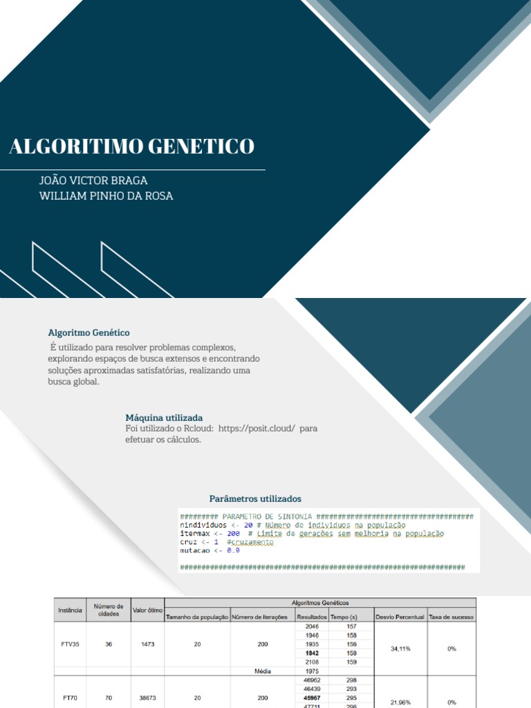 Algoritimo Genetico: João Victor Braga William Pinho Da Rosa | PDF