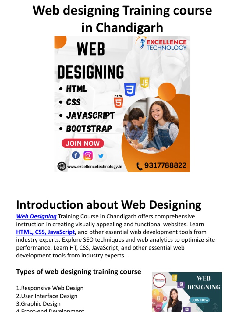 Web Designing Training Course in Chandigarh@00001 | PDF | Web Design | World Wide Web
