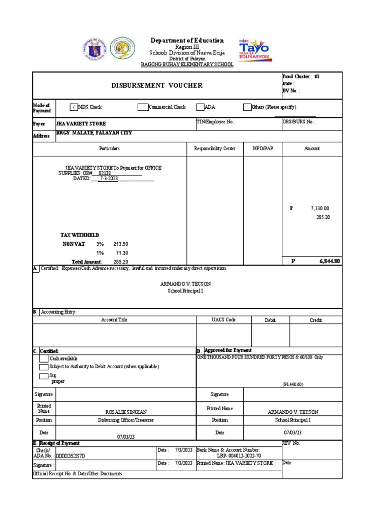 Bagong Buhay 7 3 2023 Supplies | PDF | Payments | Taxes