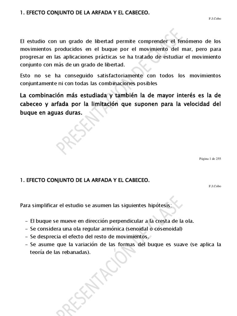 Dinámica de Buques: Arfada y Cabeceo | PDF | Arrastrar (Física) | Fuerza