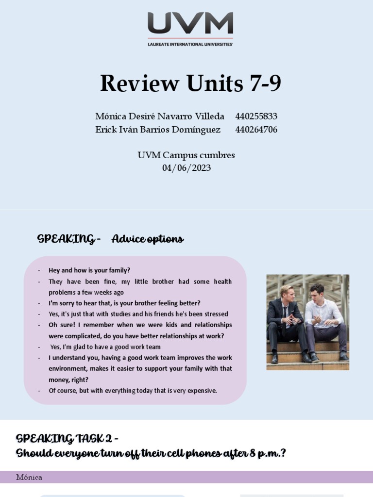 Review Units 7-9 | PDF