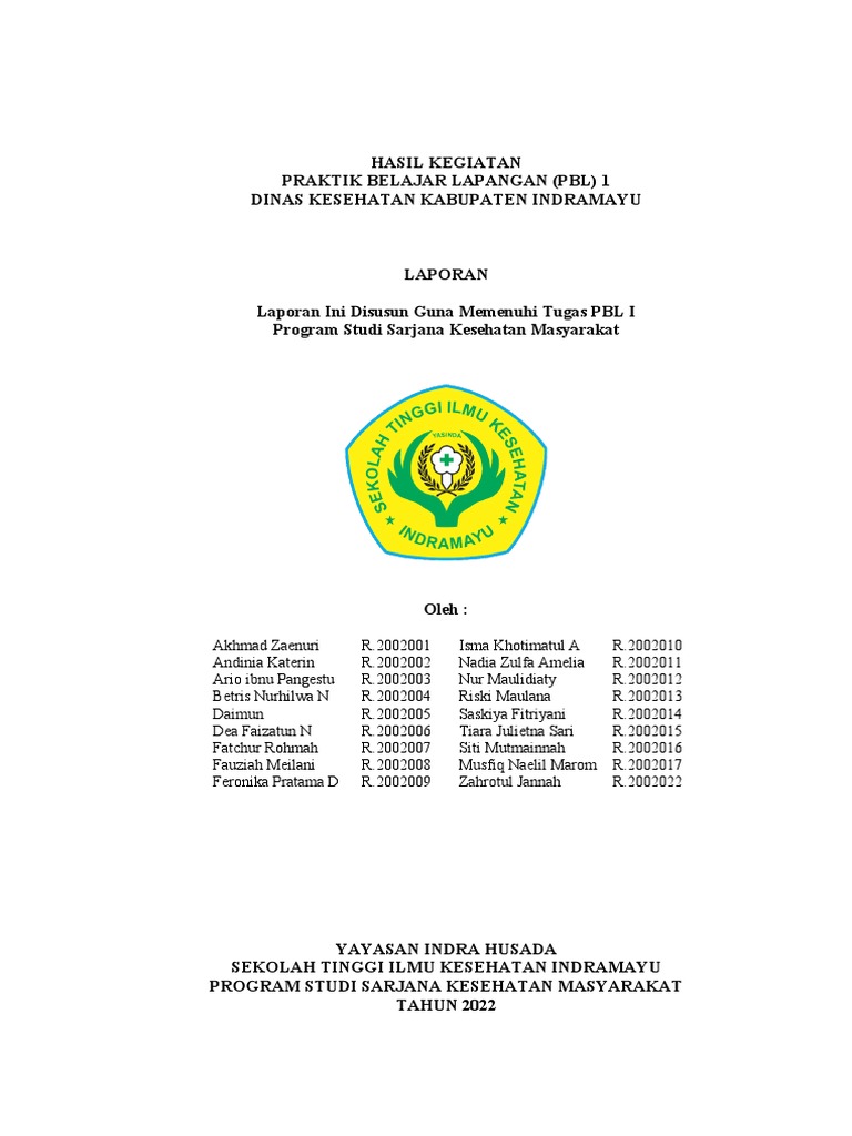 New 1 LAPORAN PBL 1 DINKES 2021-2022 | PDF