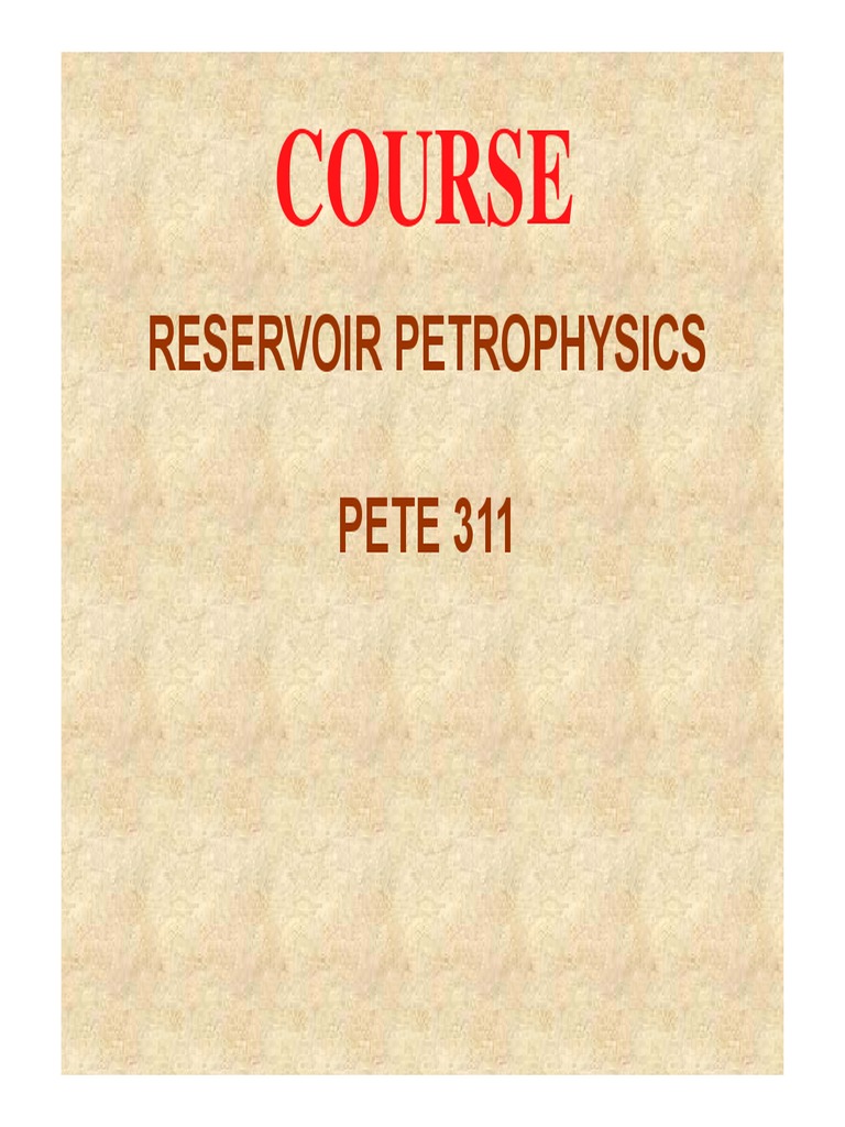 Reservior Petrophysics - Course | PDF | Clastic Rock | Sandstone
