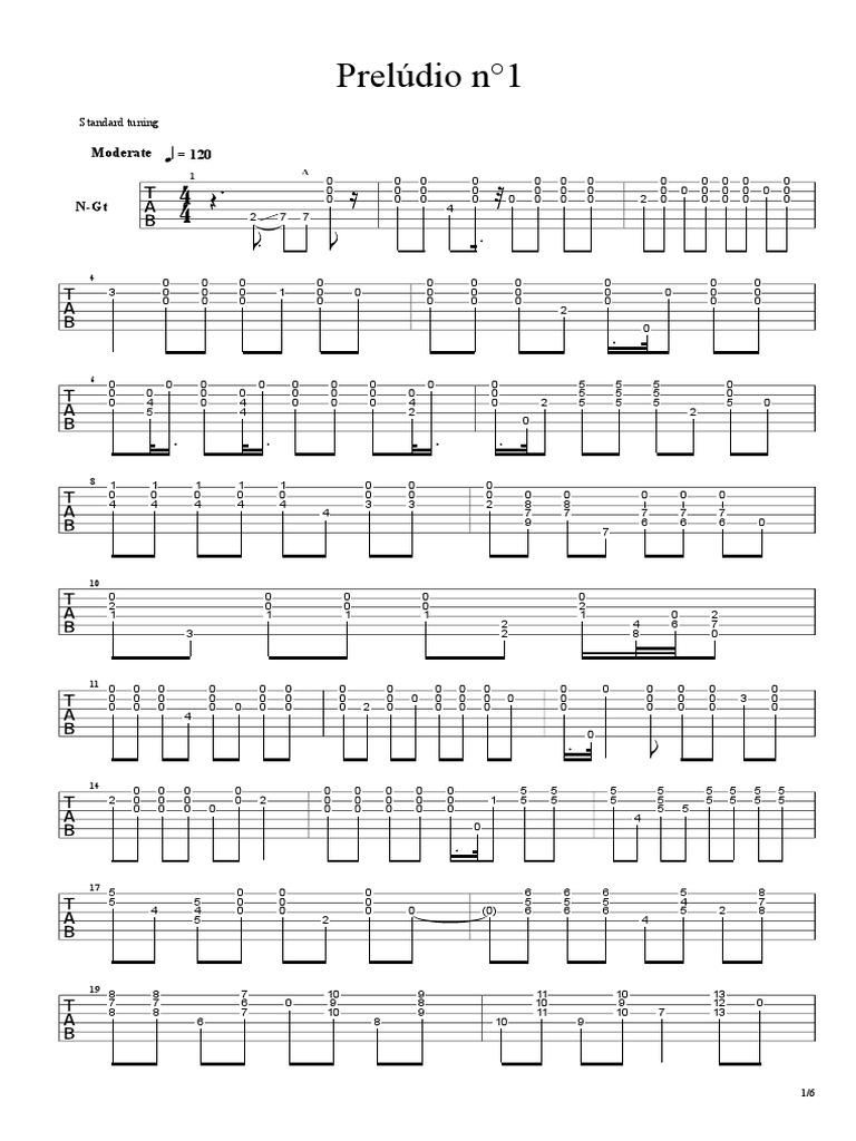 Prelúdio n°1 Guitar Tabs and Notes | PDF