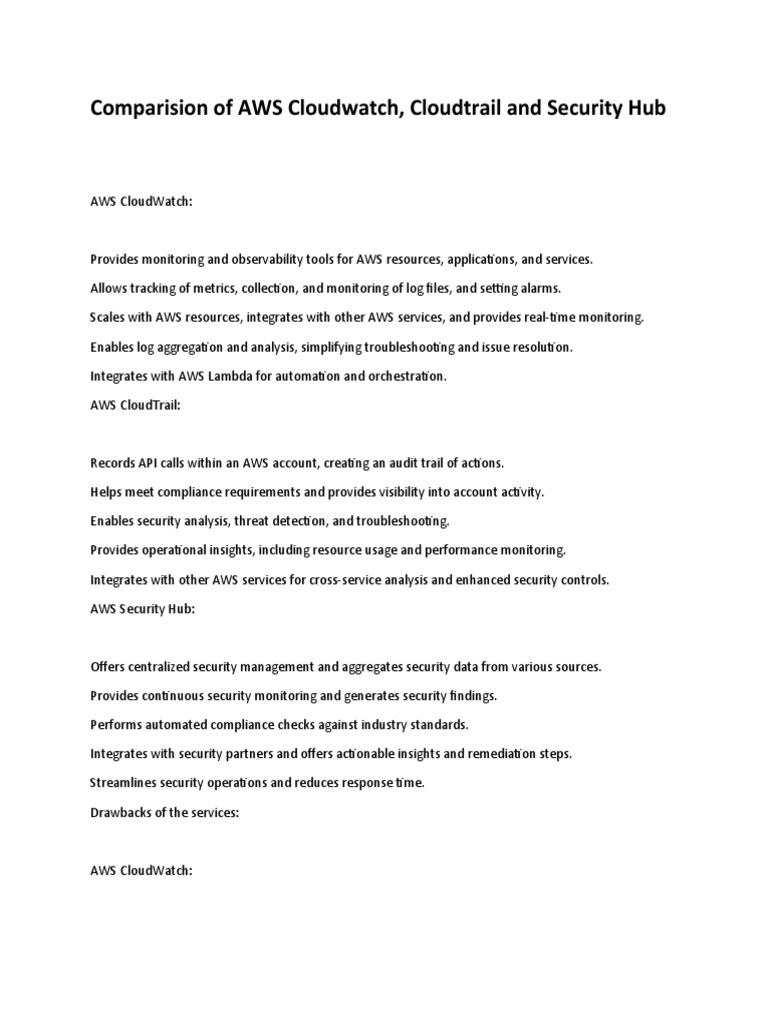 Cloudwatch, Cloudtrail and Security Hub | PDF | Amazon Web Services | Automation