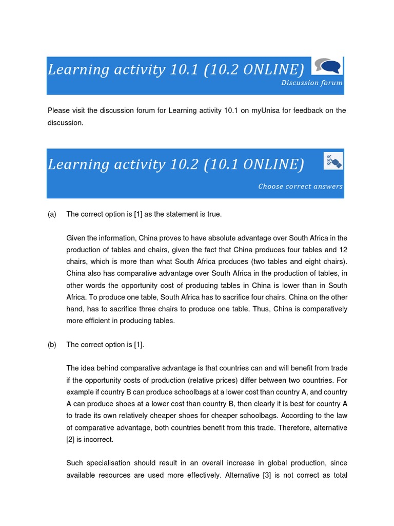 Learning Unit 10 Activities Discussion | PDF | Balance Of Payments ...
