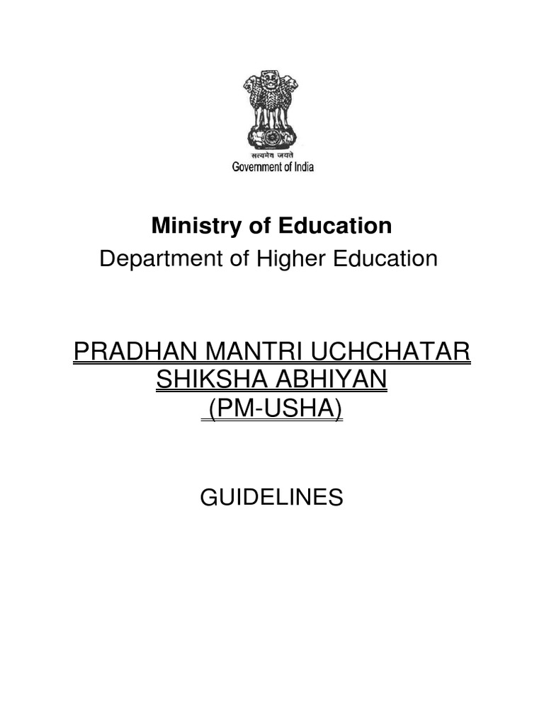 PM USHA Guidelines | PDF | Educational Technology | Teachers