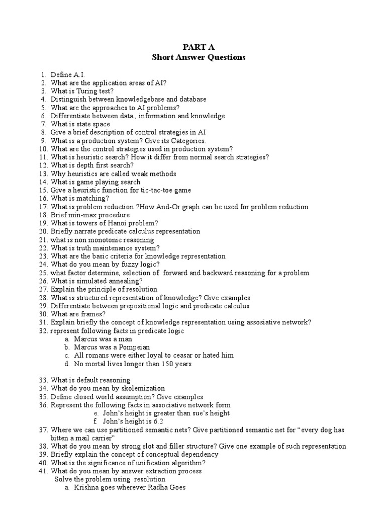 Ai Question Bank Pdf Artificial Intelligence Intelligence Ai