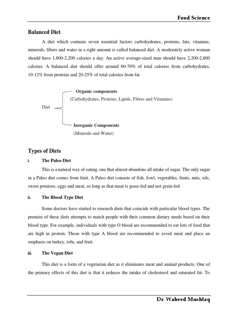 Balanced Diet | PDF | Carbohydrates | Vitamin
