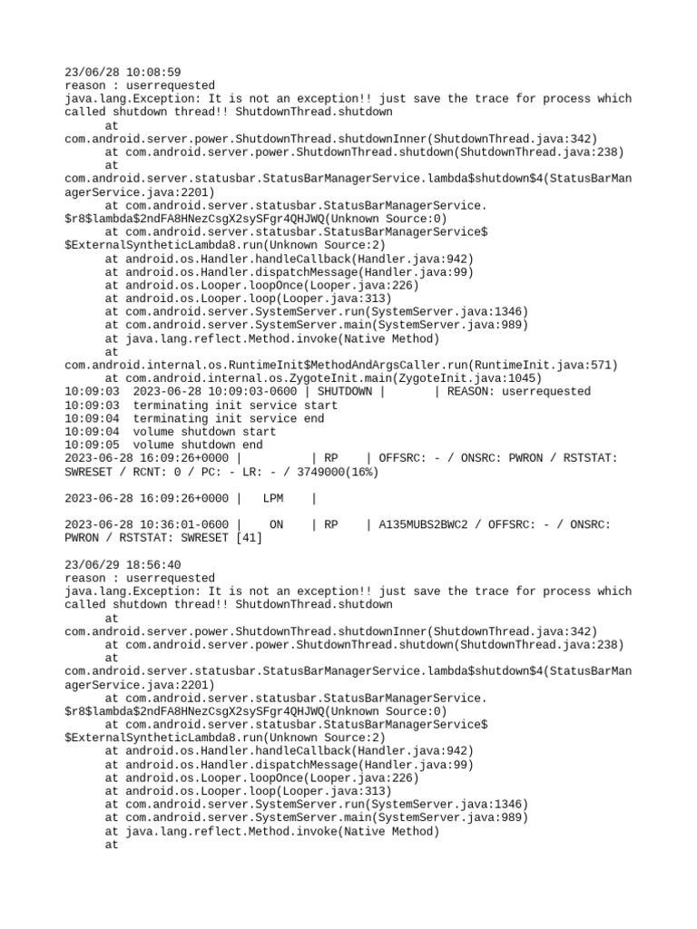 Power Off Reset Reason Backup | PDF | Java (Programming Language) | Systems Engineering