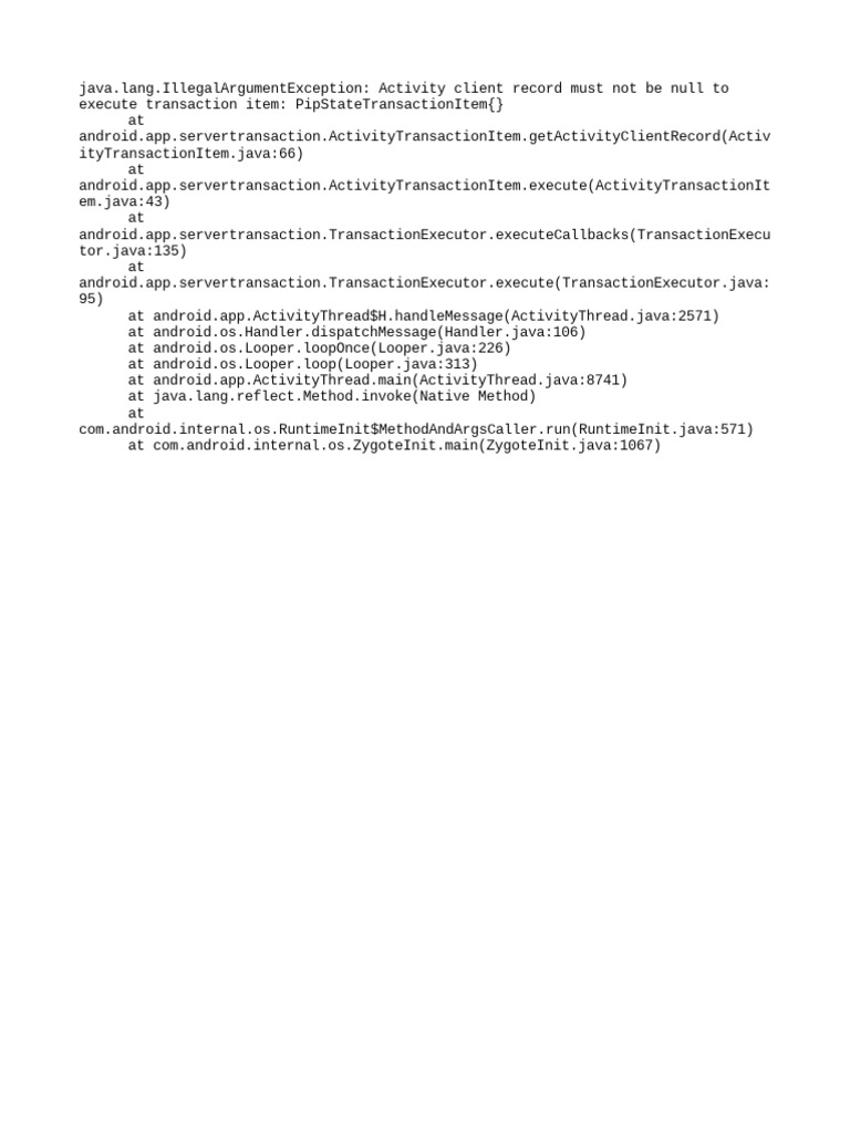 Java IllegalArgumentException in Activity Transactions | PDF