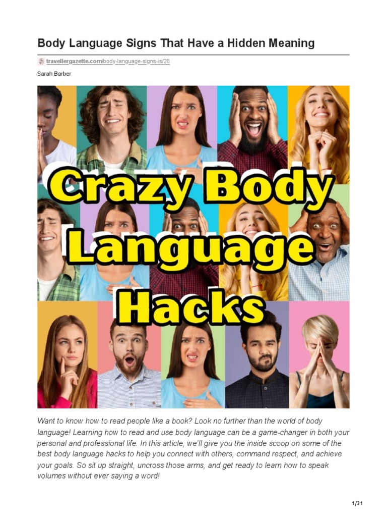Body Language Signs That Have A Hidden Meaning | PDF | Body Language ...