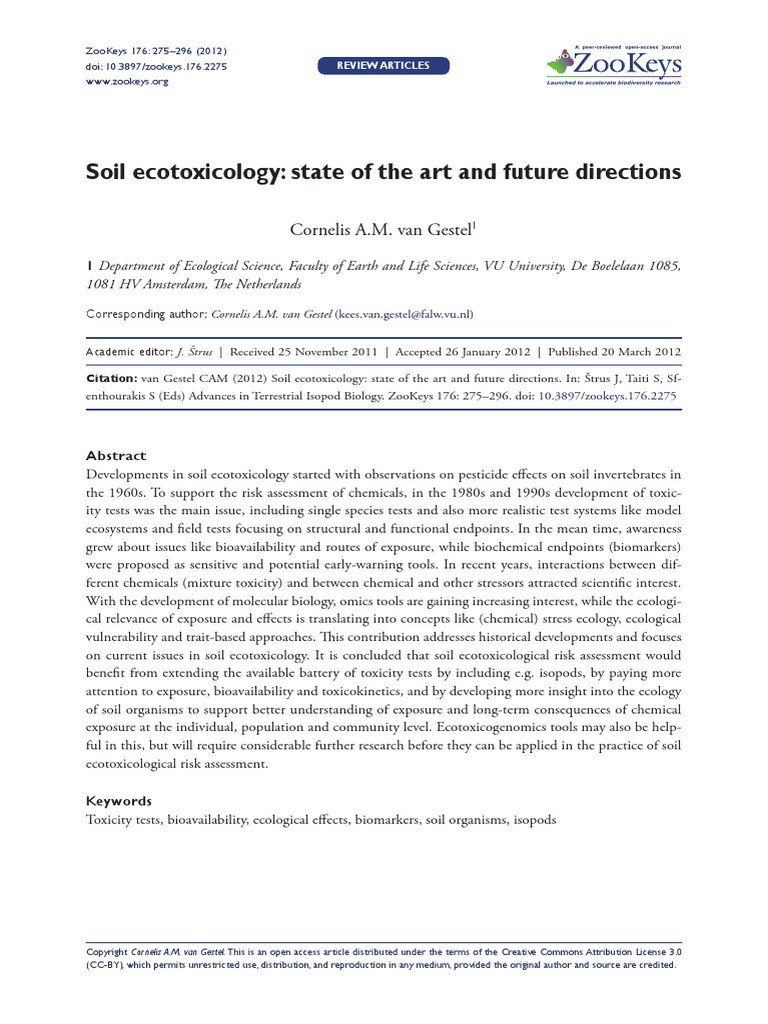 Soil Ecotoxicology State of The Art and Future Directions | PDF ...