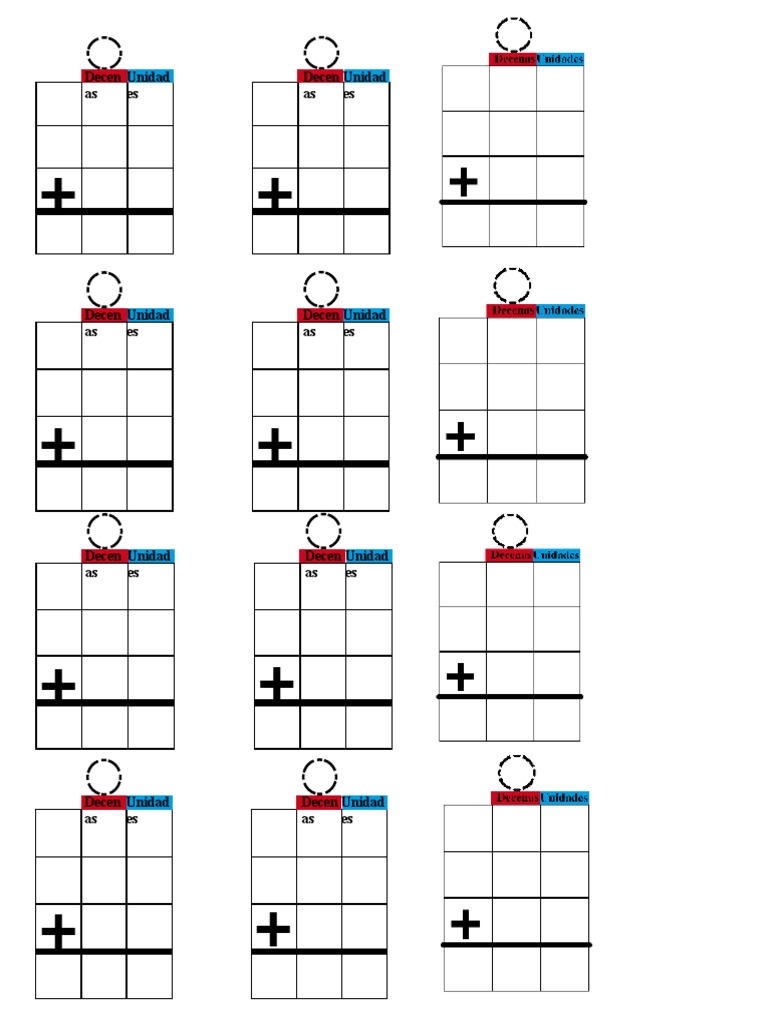 Plantilla Sumas Y Restas