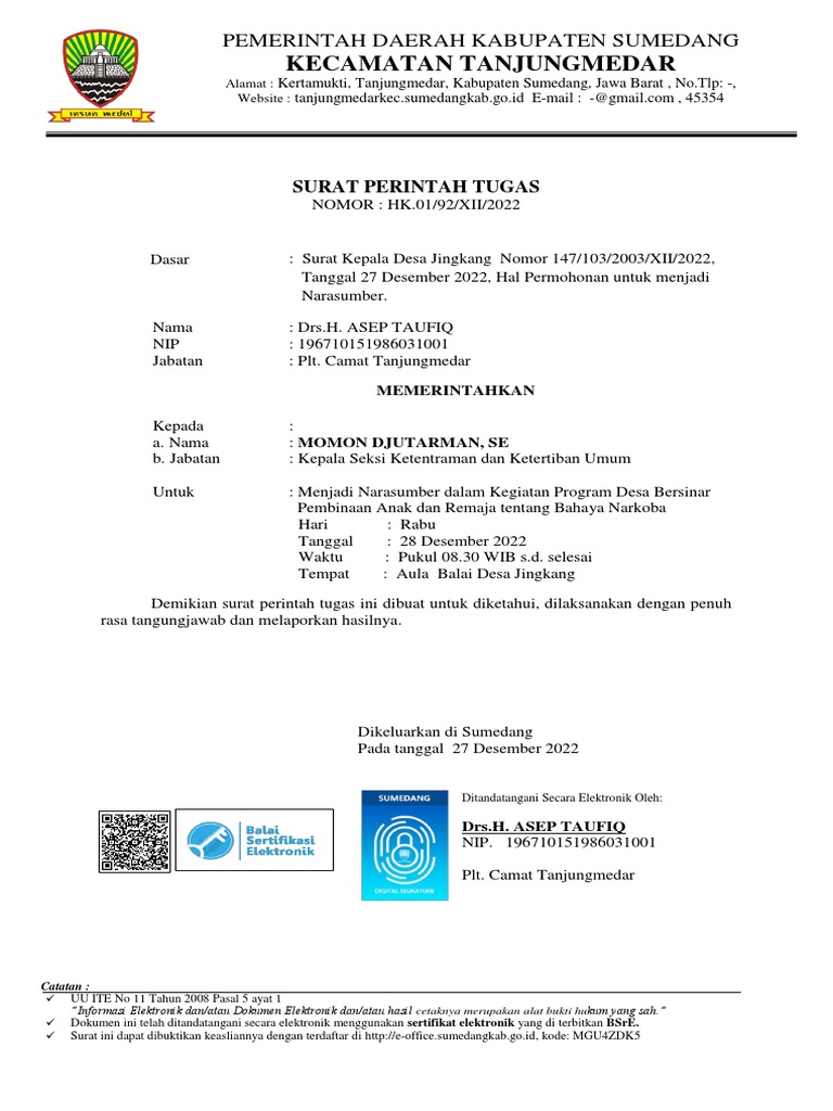 Surat - Perintah - Tugas - 16721339036878.docx SP Narsum | PDF