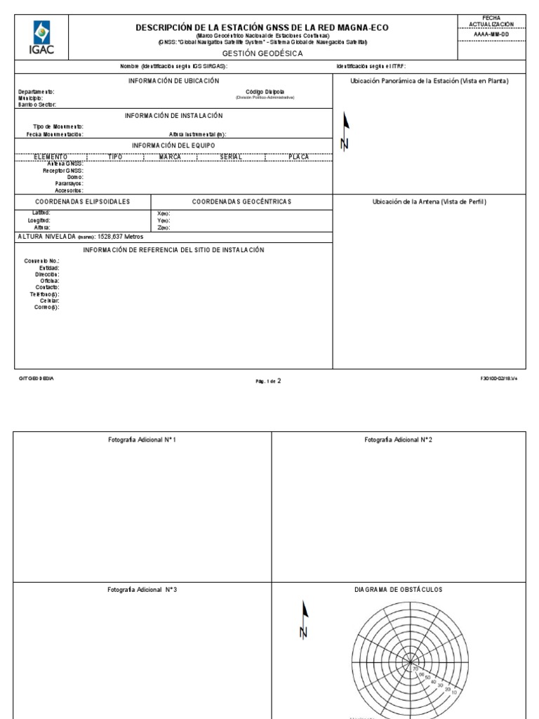 Formato Descripción de La Estación GNSS de La Red Magna-Eco Igac | PDF