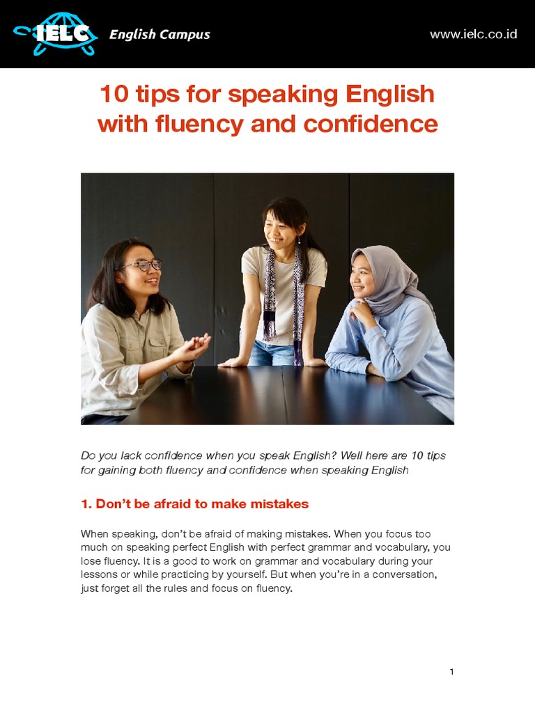 PDF e Book 10 Tips For Speaking | PDF | Fluency | English Language