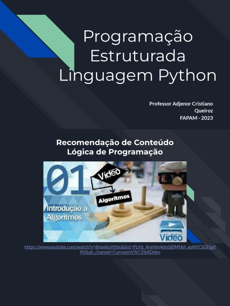 Programação Estruturada - Python Aula 11 | PDF | Python (linguagem de ...